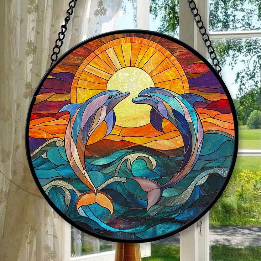 Sunflower Girl Mosaic Suncatcher Stained Glass Window Hanging Handmade ...