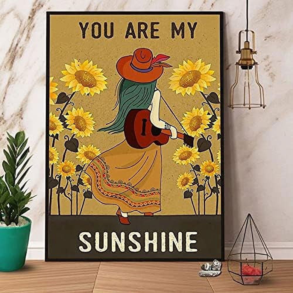 Sunflower & Girl You are My Sunshine Metal Tin Sign No Frame/Wall Decor ...