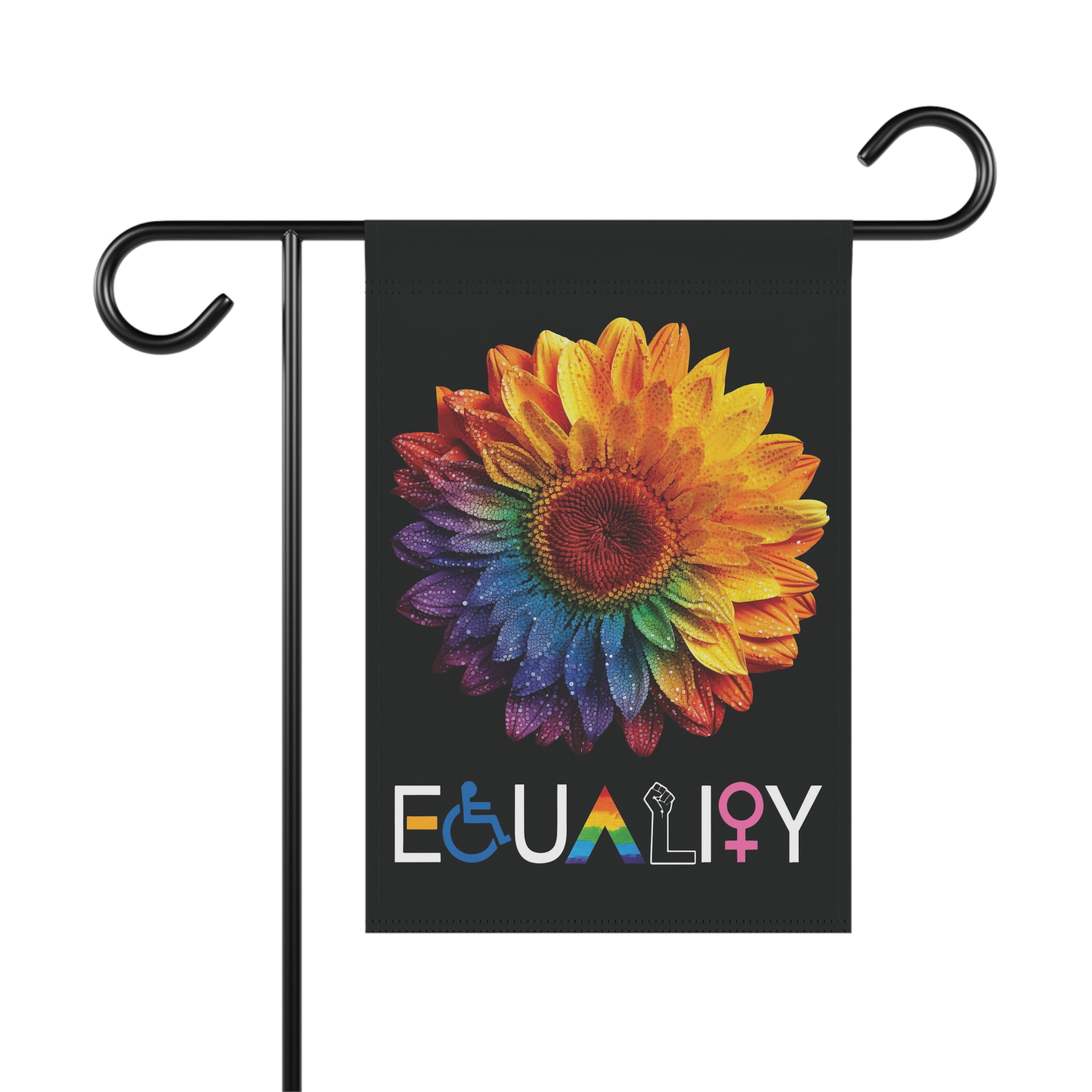 Sunflower Glitter Rainbow Equality Garden Flag ID-0601-VR6G - Walmart.com