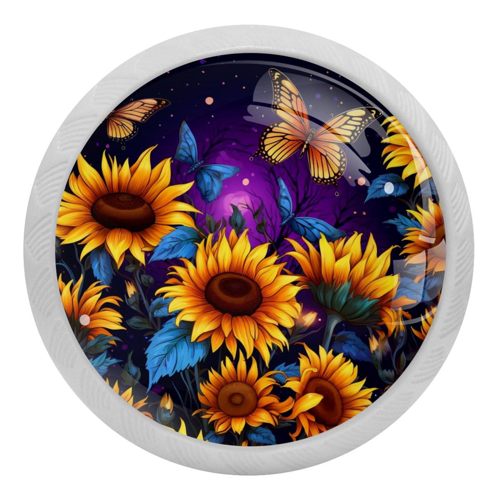 Sunflower Glow-in-the-Dark Fluorescent Drawer Pulls with Screws - Round ...