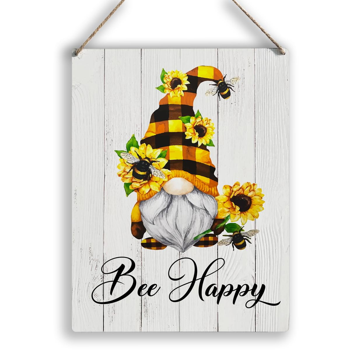 Sunflower Gnome Wooden Rustic EC36 Signs Home Wall Decor, Country ...