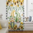 Sunflower Gnomes Semi Sheer Curtains Drapes for Living Room,Bedroom ...