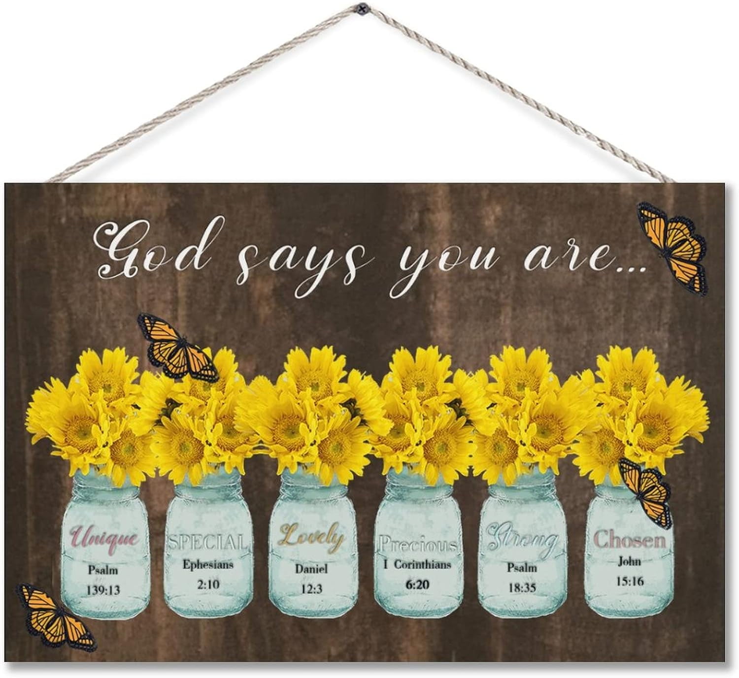 Sunflower God Says You Are Wood Sign Hanging Sunflower Wooden Wall ...
