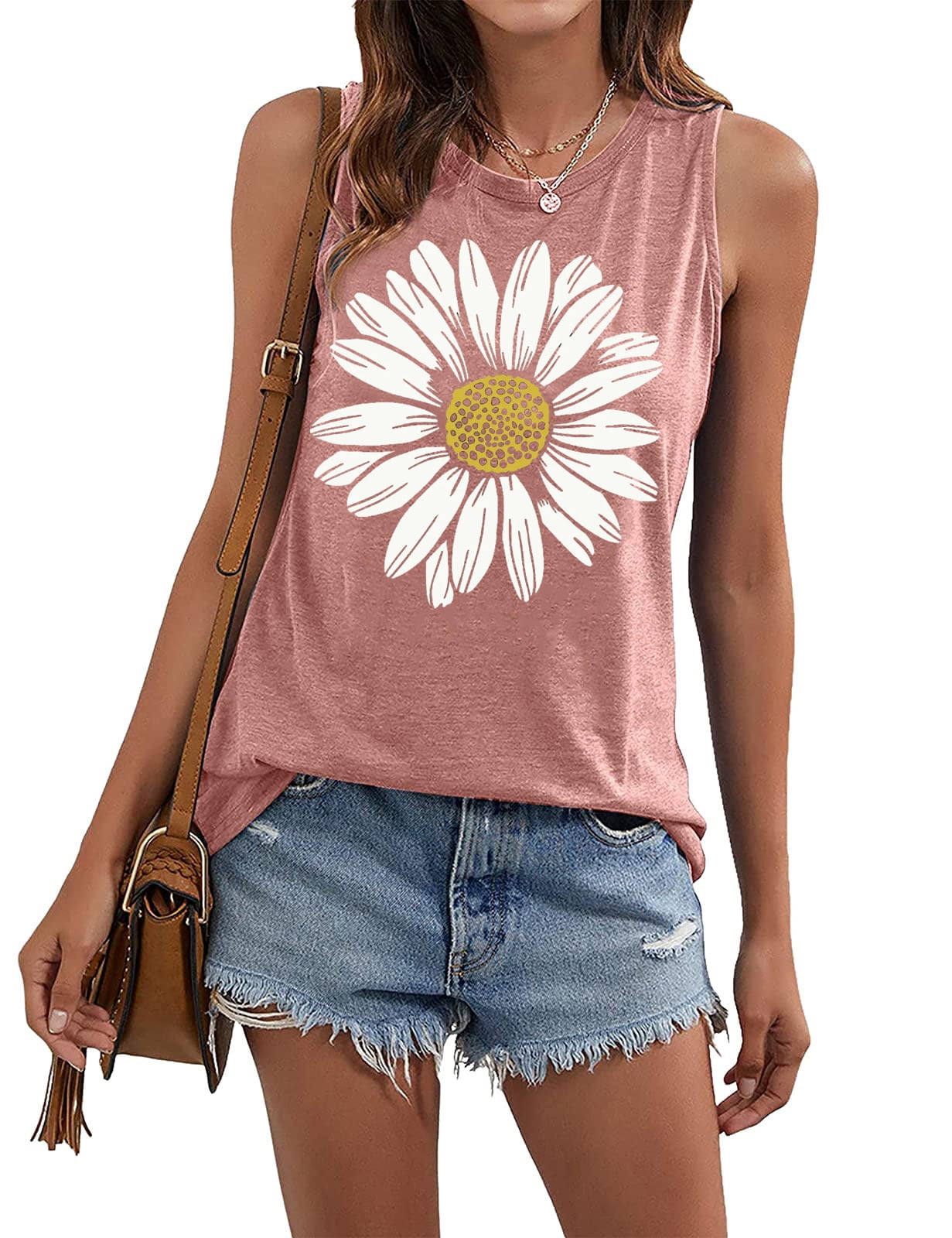 Sunflower Graphic Tank Tops for Women Summer Sleeveless Tee Shirts Boho ...