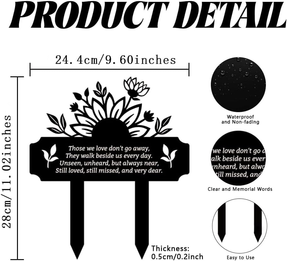 Sunflower Graves Cemetery Decorations Metal Memorial Grave Markers ...