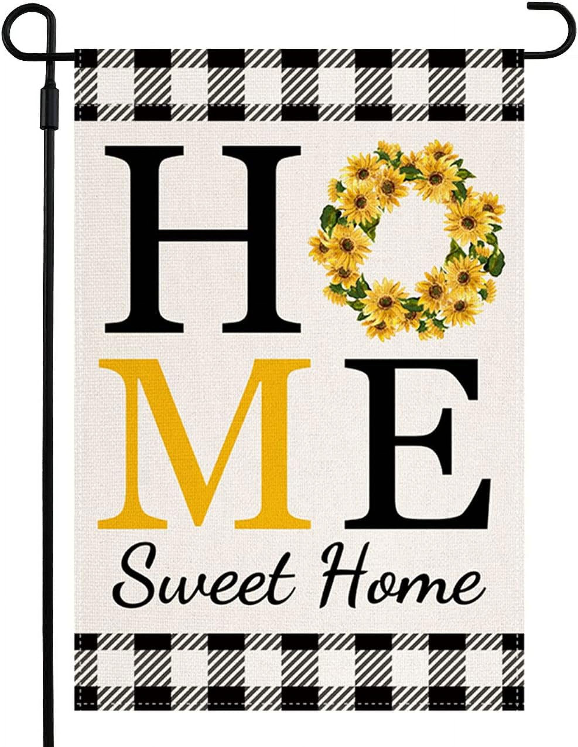 Sunflower Home Sweet Home Garden Flag for Outside Summer Flags for ...