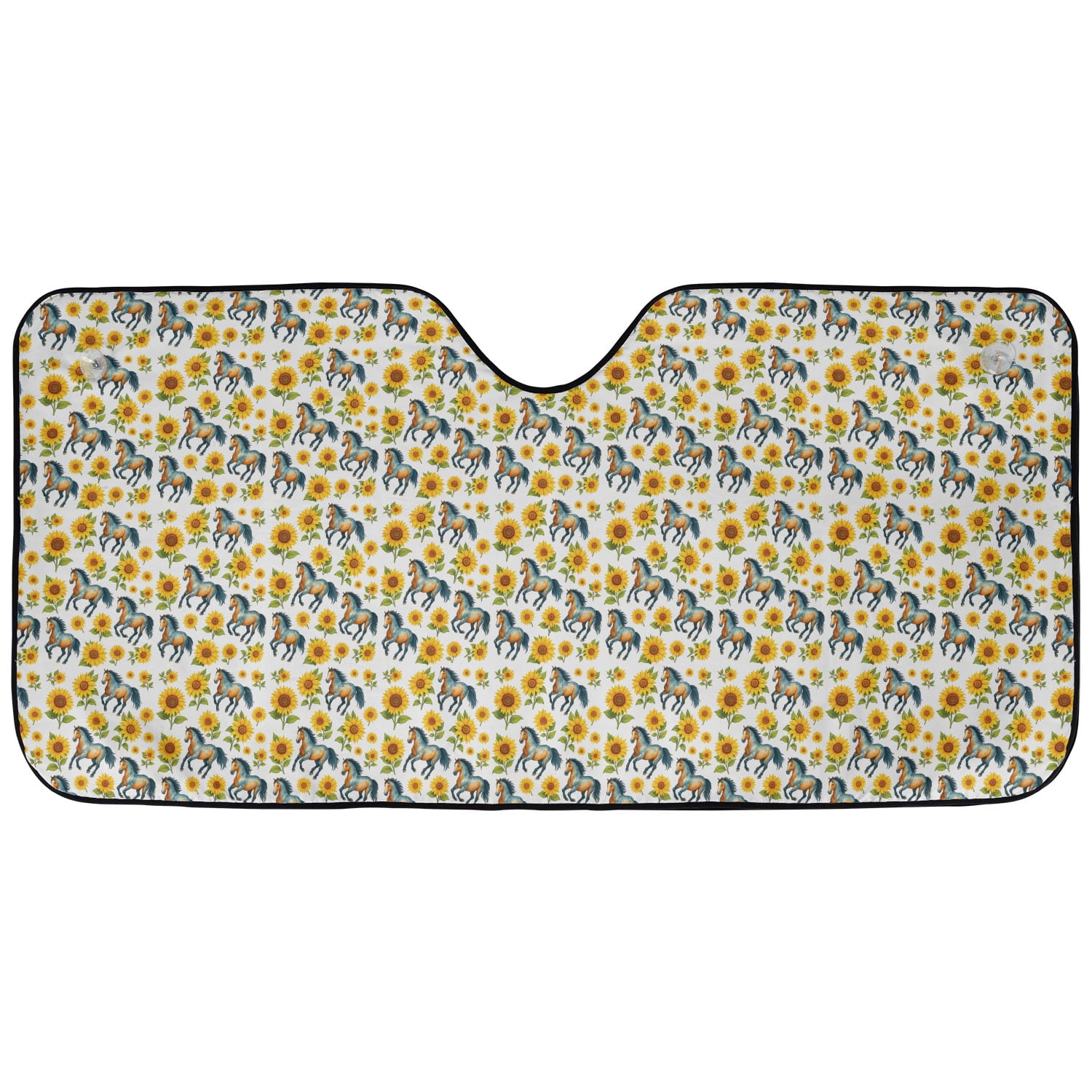 Sunflower Horse Car Sunshade – Vintage Running Horse and Sunflower ...