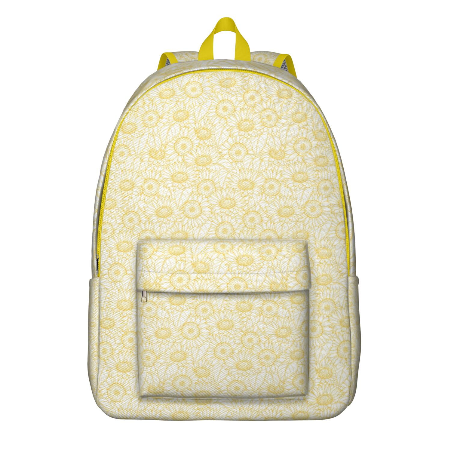 Sunflower Illustration Backpack - Waterproof Floral School Bag, Rustic ...