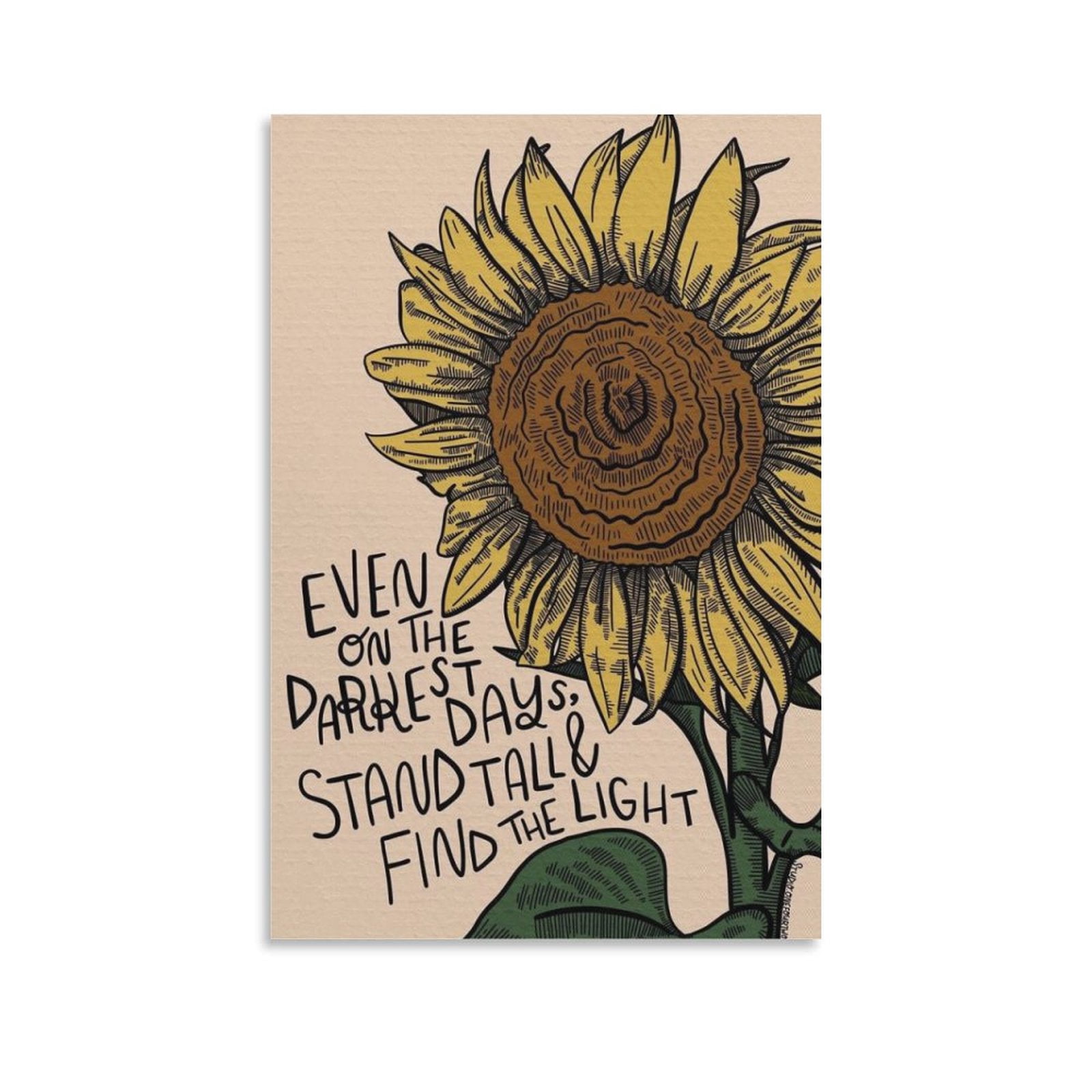 Sunflower Inspirational Motivational Quotes (2) Artworks Canvas Poster ...