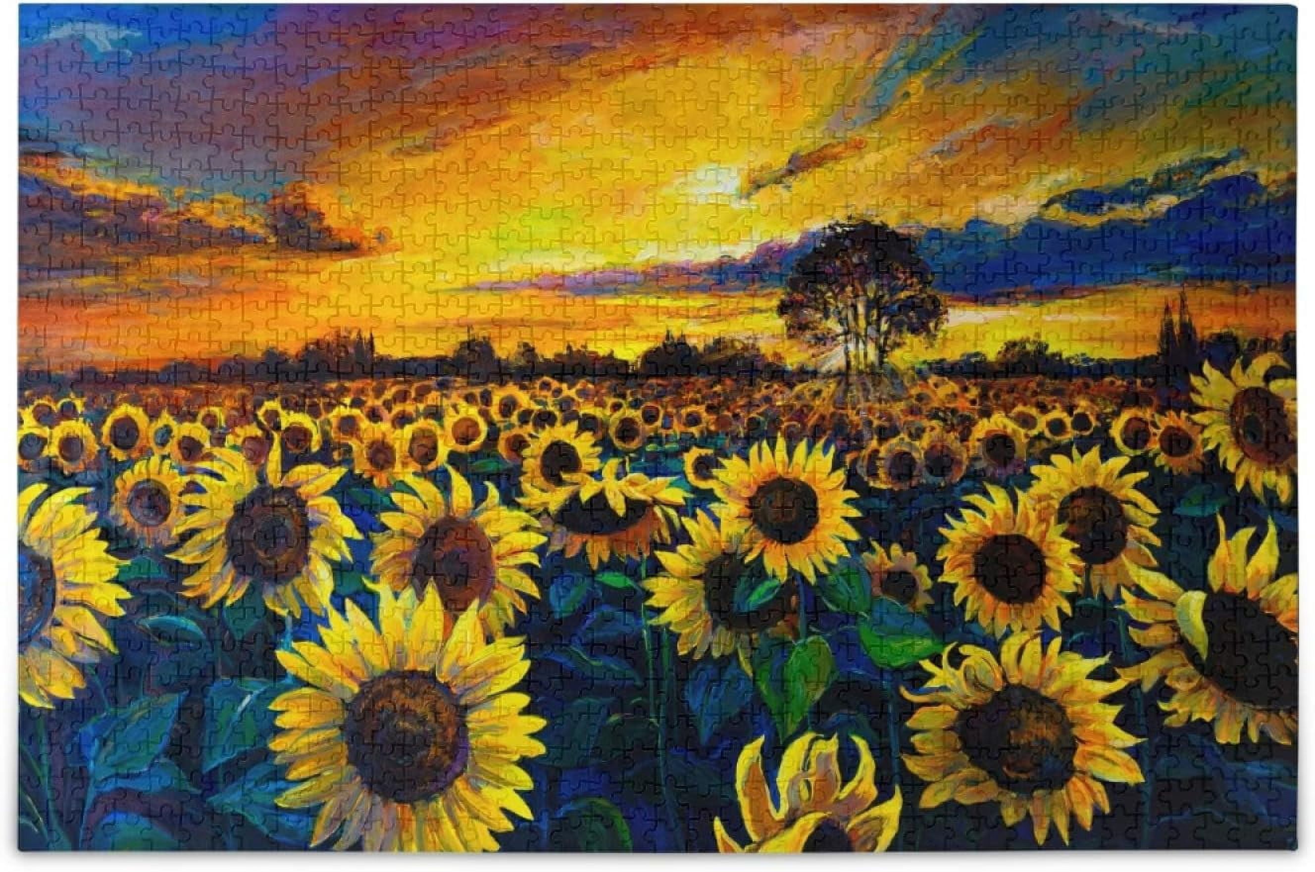 Sunflower Jigsaw Puzzles for Adults 500 Pieces, Die-Cut Puzzle Pieces ...