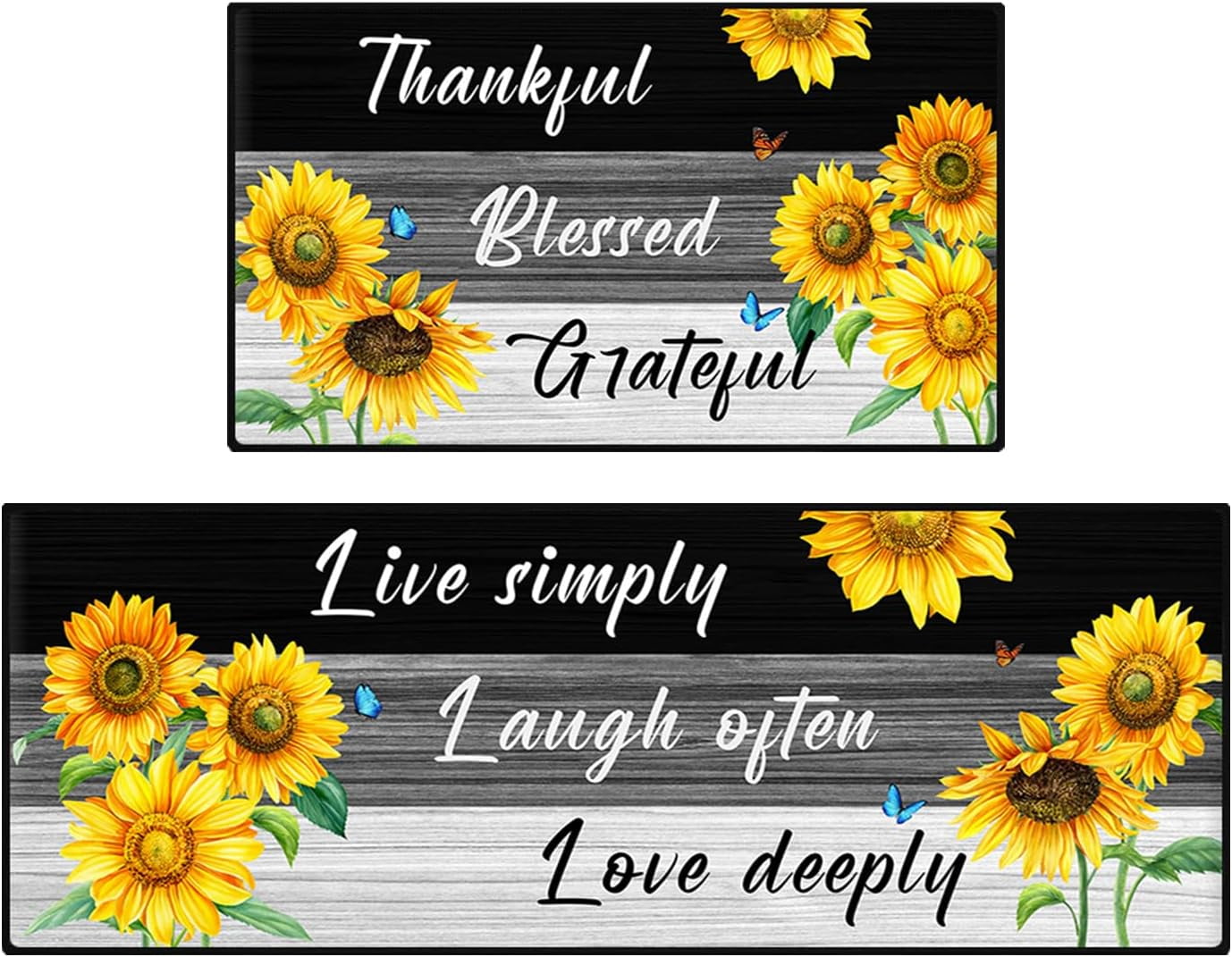 Sunflower Kitchen Decor Rug Set of 2, Farmhouse Country Kitchen Rugs ...