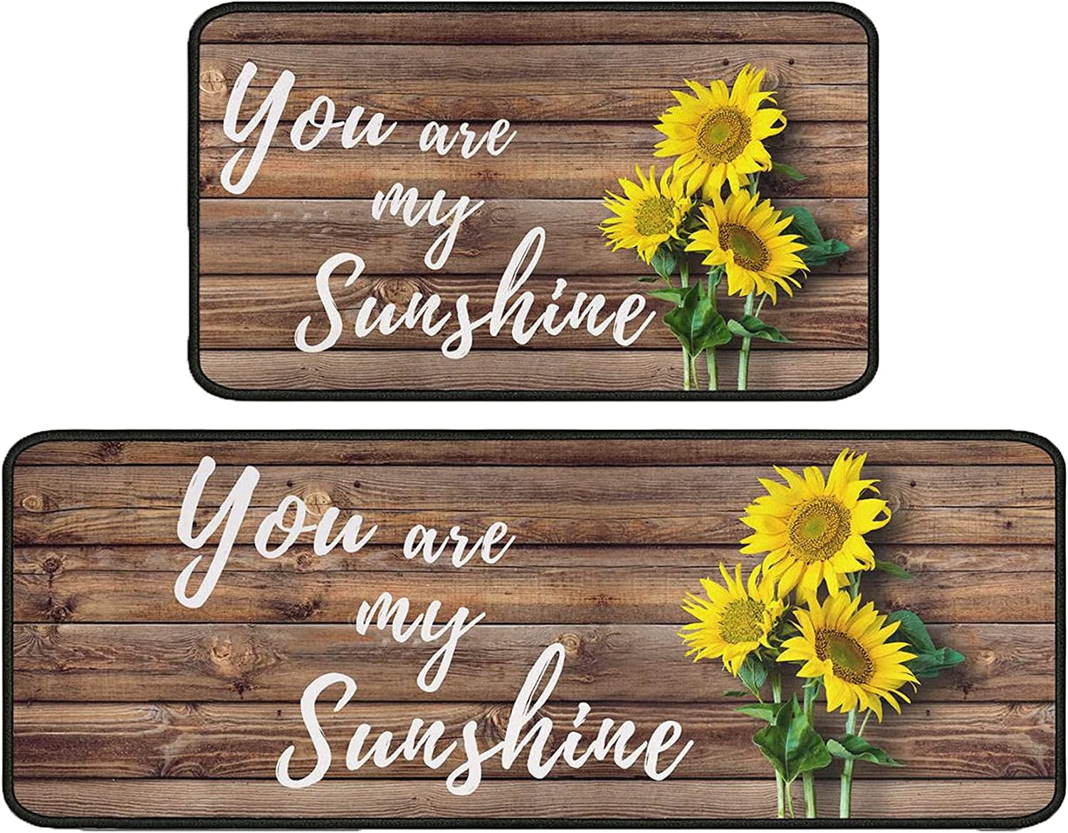 Sunflower Kitchen Decor Rug Set 2 Pieces Waterproof Runner Rugs ...