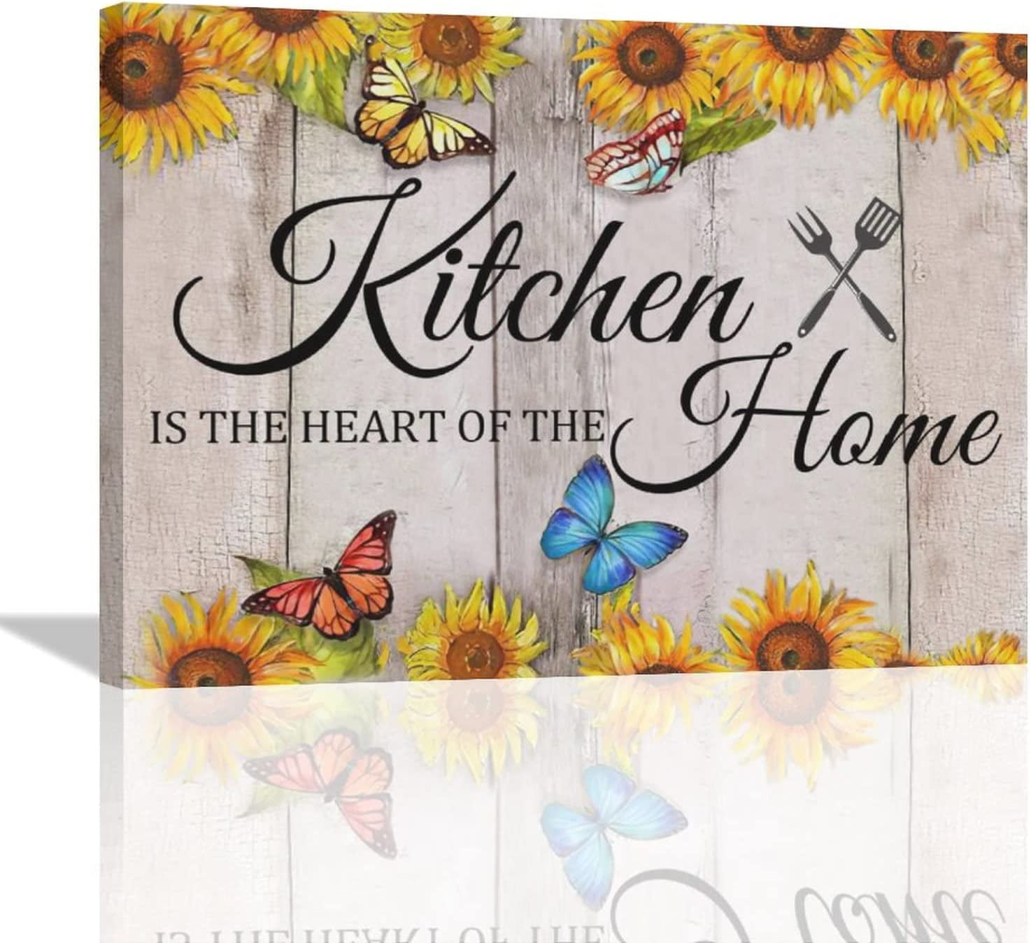 Sunflower Kitchen Decor Wall Art Farmhouse Kitchen Canvas Prints Rustic ...