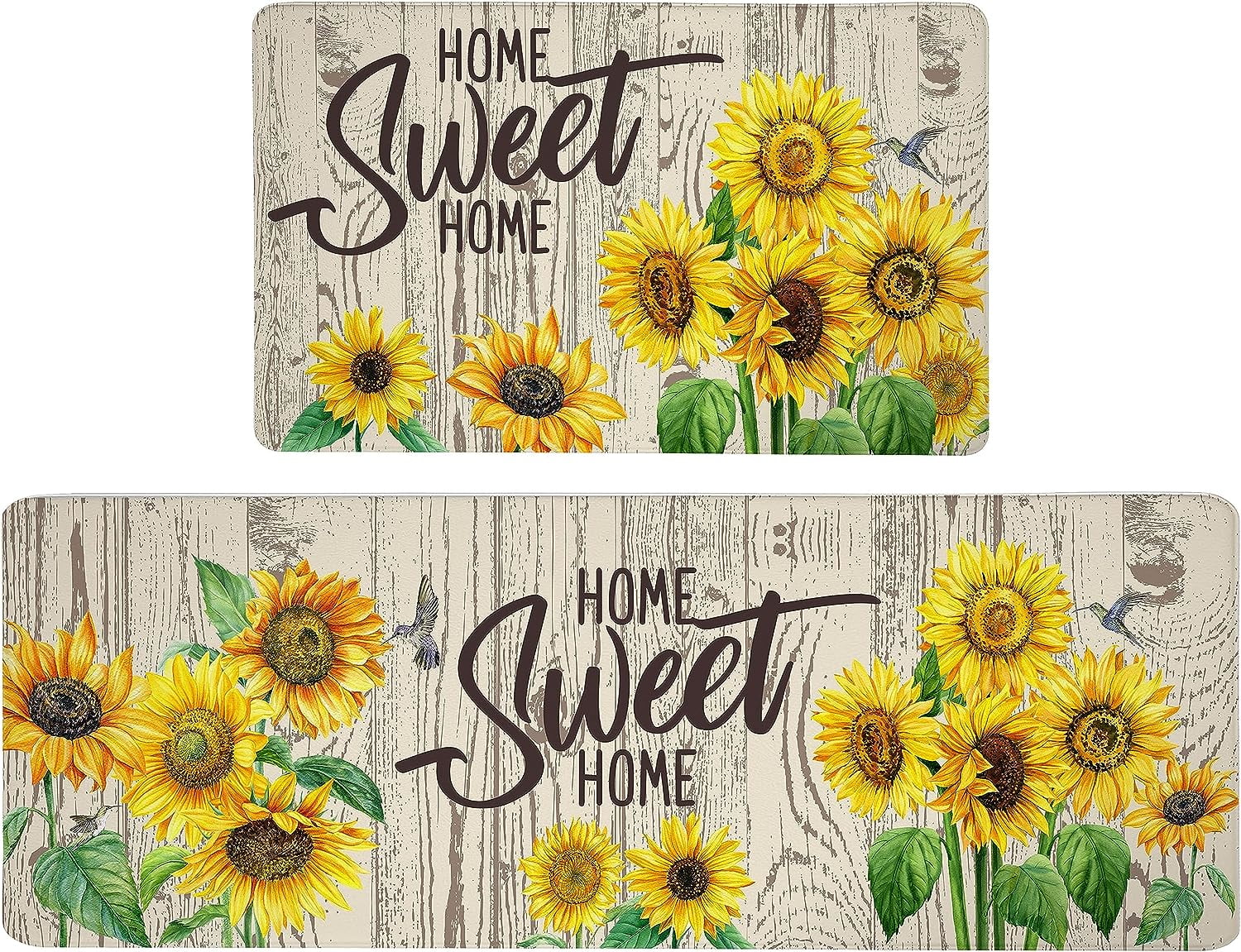 Sunflower Kitchen Mats 2Pcs Sunflowers Theme Farmhouse Decor Anti ...