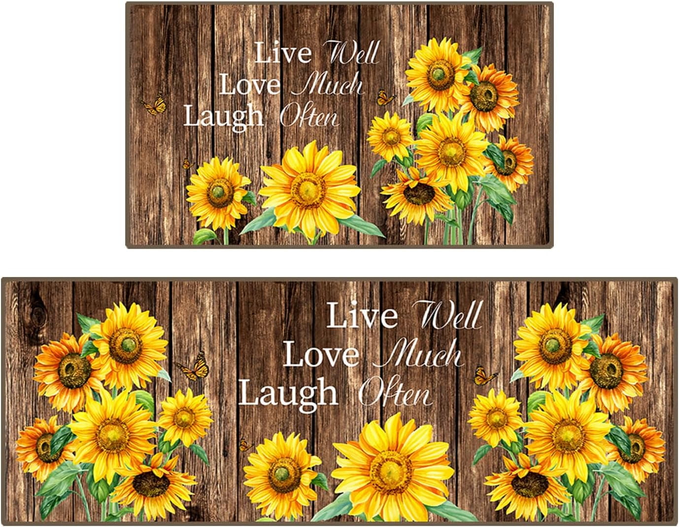 Sunflower Kitchen Rug 2 Piece Set, Farmhouse Sunflowers Kitchen Rugs ...