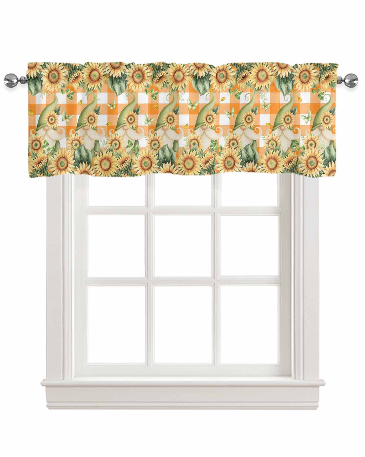 Sunflower Kitchen Valances for Windows Farmhouse Linen Window Valance ...