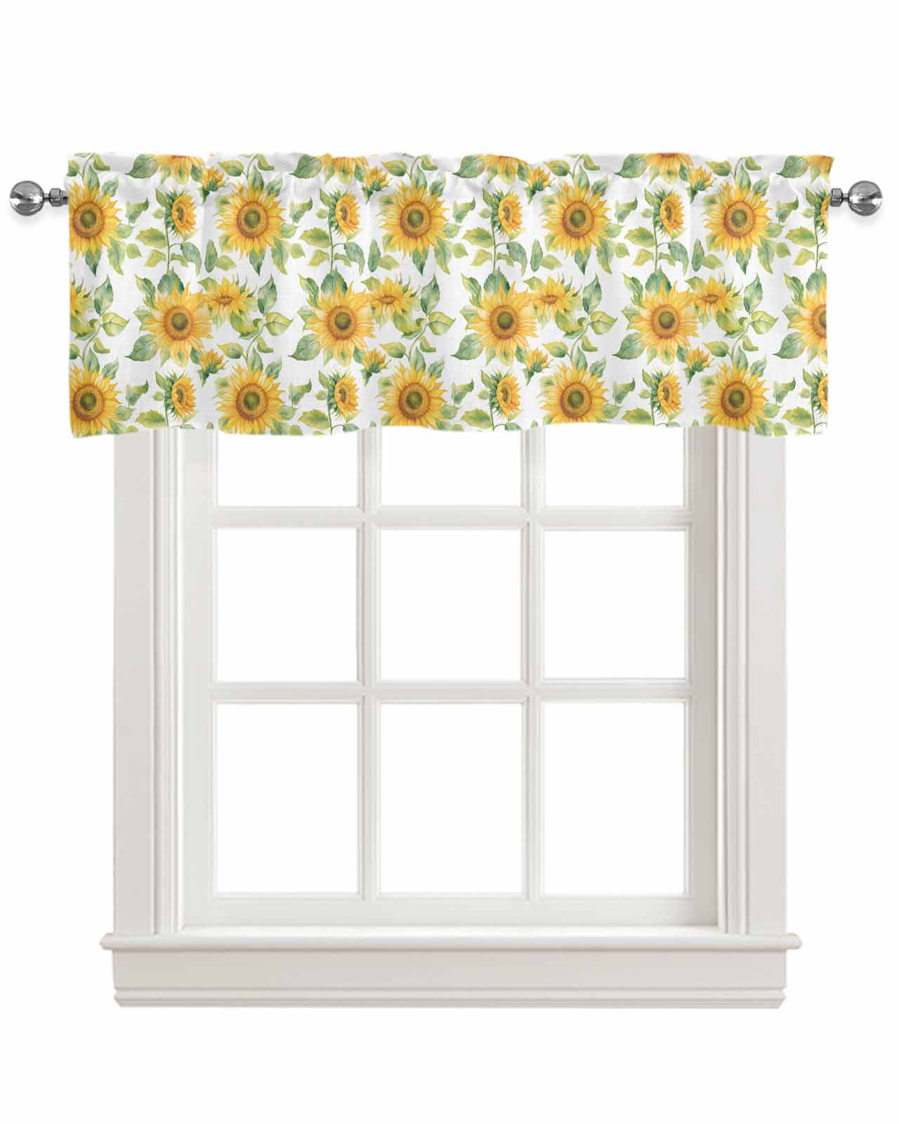 Sunflower Kitchen Valances for Windows Farmhouse Linen Window Valance ...