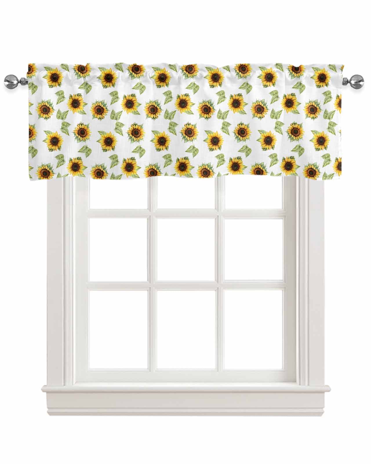 Sunflower Kitchen Valances for Windows Farmhouse Linen Window Valance ...