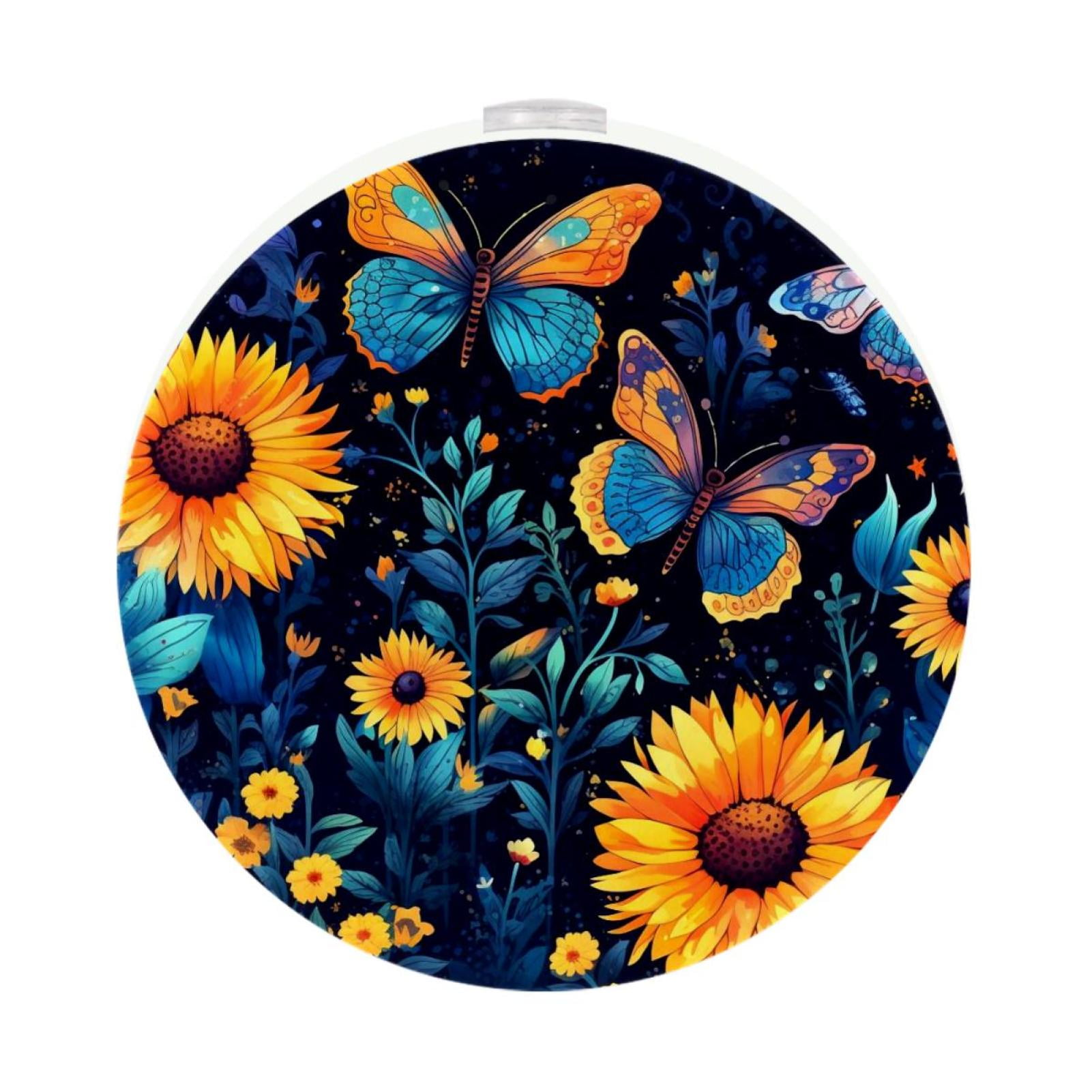 Sunflower LED Round Night Light - 2PCS | Energy Saving Soft Glow Lamp ...