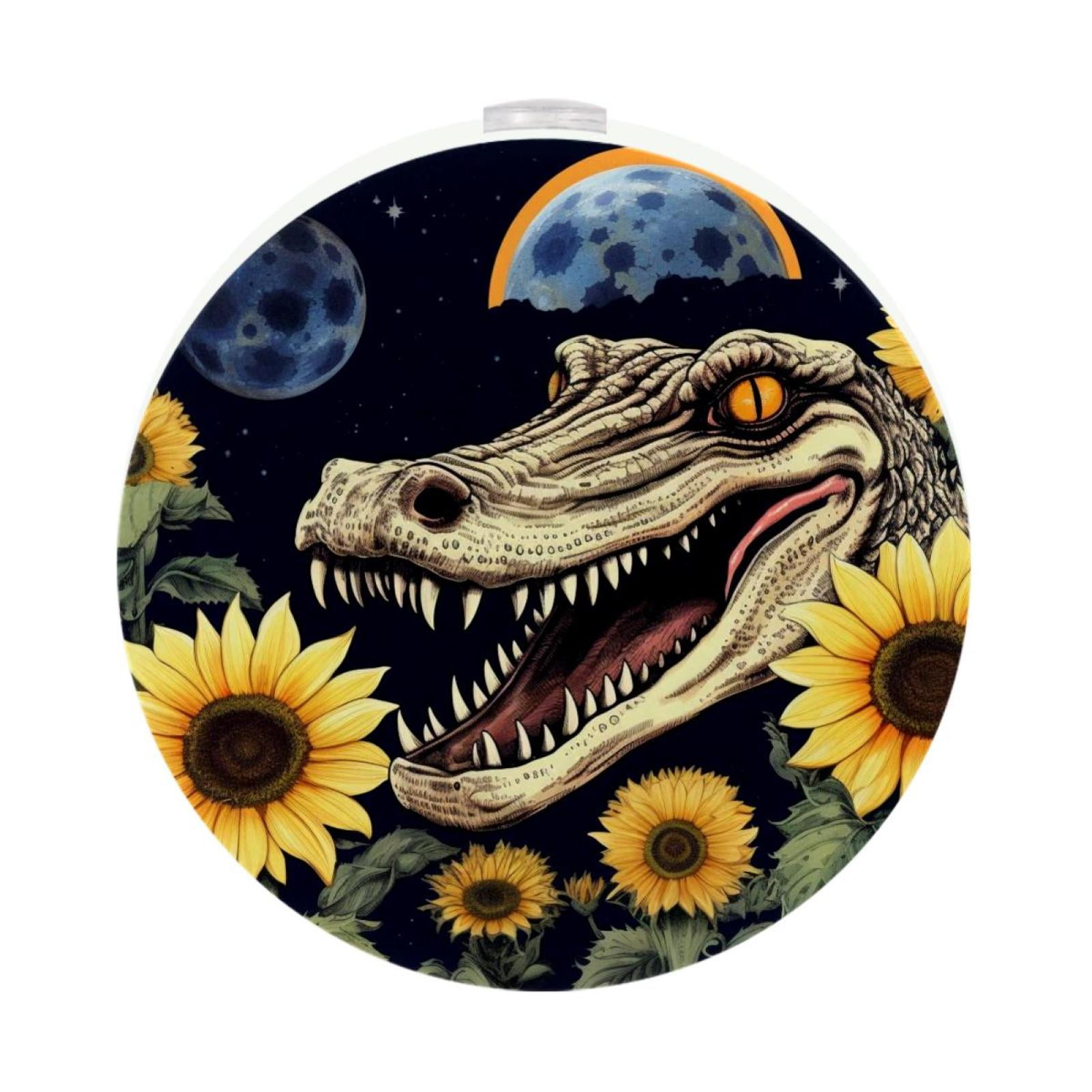 Sunflower LED Round Night Light - 2PCS, Plug-in Dusk-to-Dawn Sensor ...