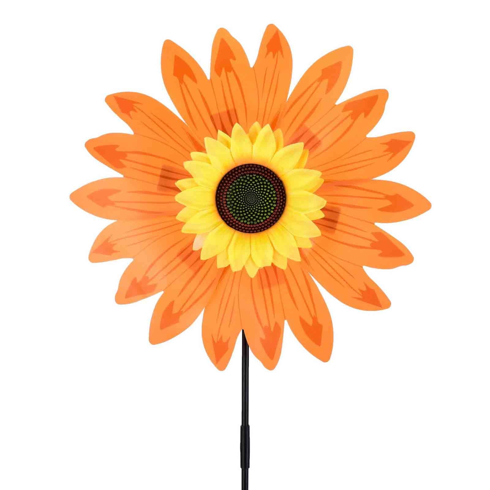 Sunflower Lawn Pinwheels,14.2'' Dia Wind Spinners Large Windmill ...