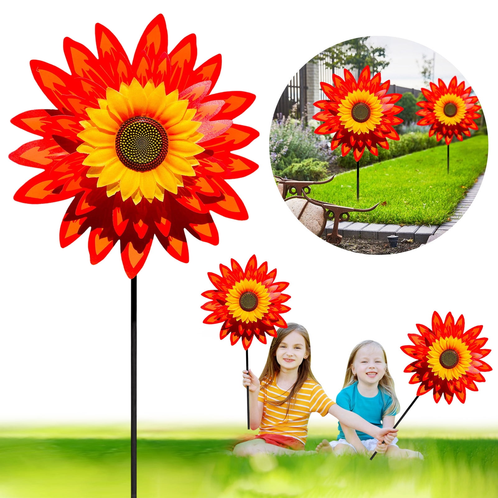 Sunflower Lawn Pinwheels Wind Spinners Large Windmill Pinwheel for ...