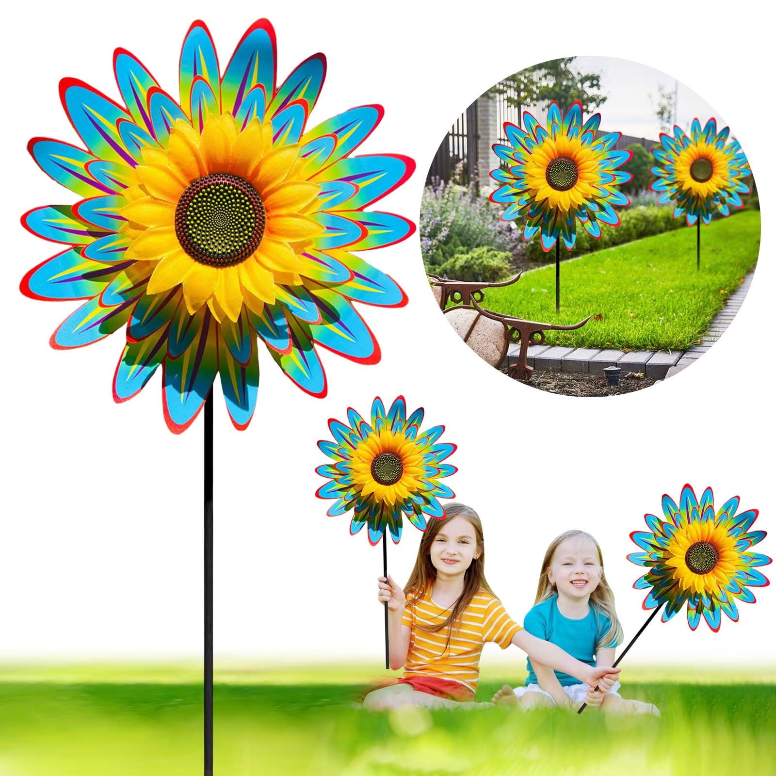Sunflower Lawn Pinwheels Wind Spinners Large Windmill Pinwheel for ...