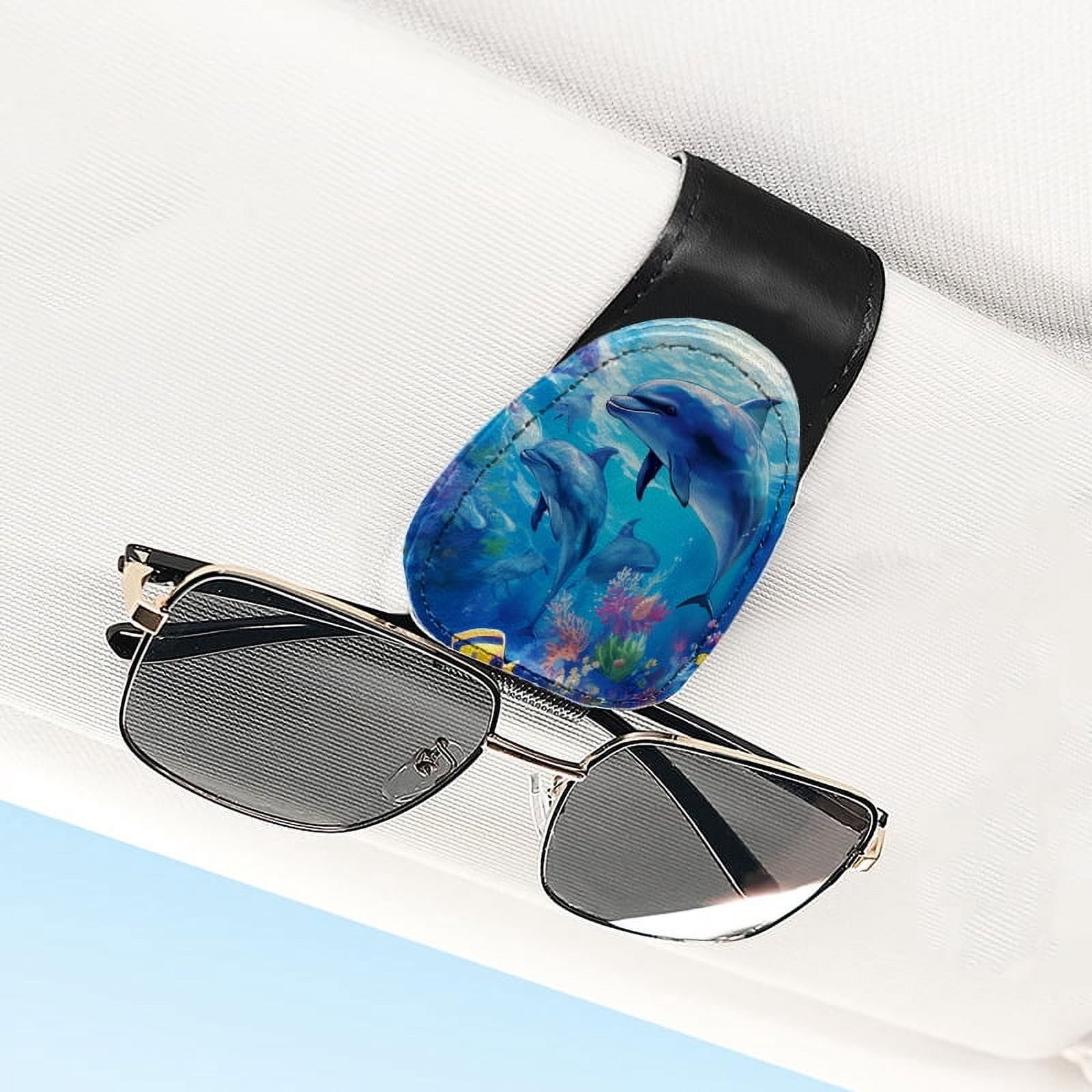 Car Visor Leather Sunglass Holder – Multi-Purpose Clip for Glasses ...