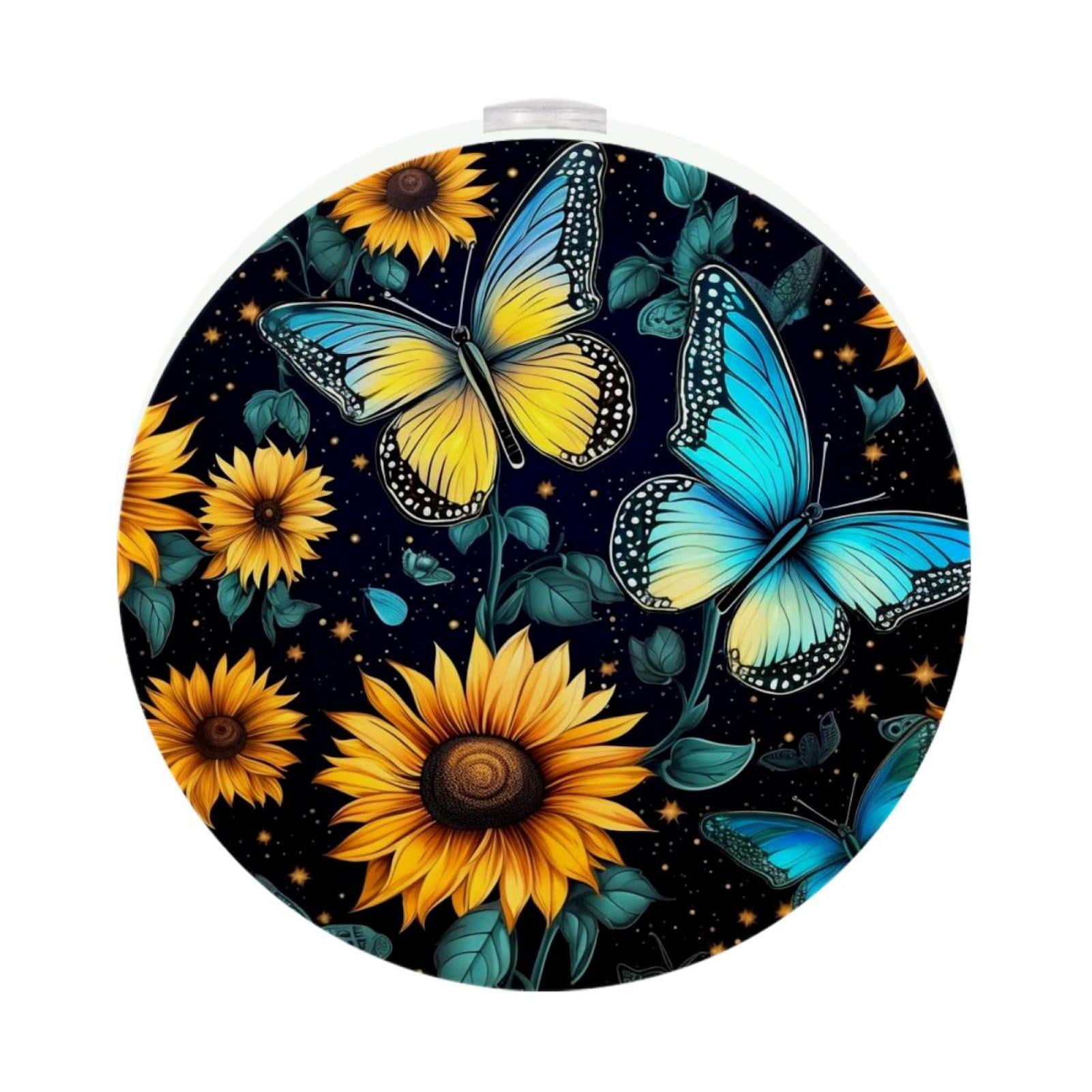 Sunflower Led Round Night Light-2pcs, Gentle Glow Plug in Wall Lamp for ...