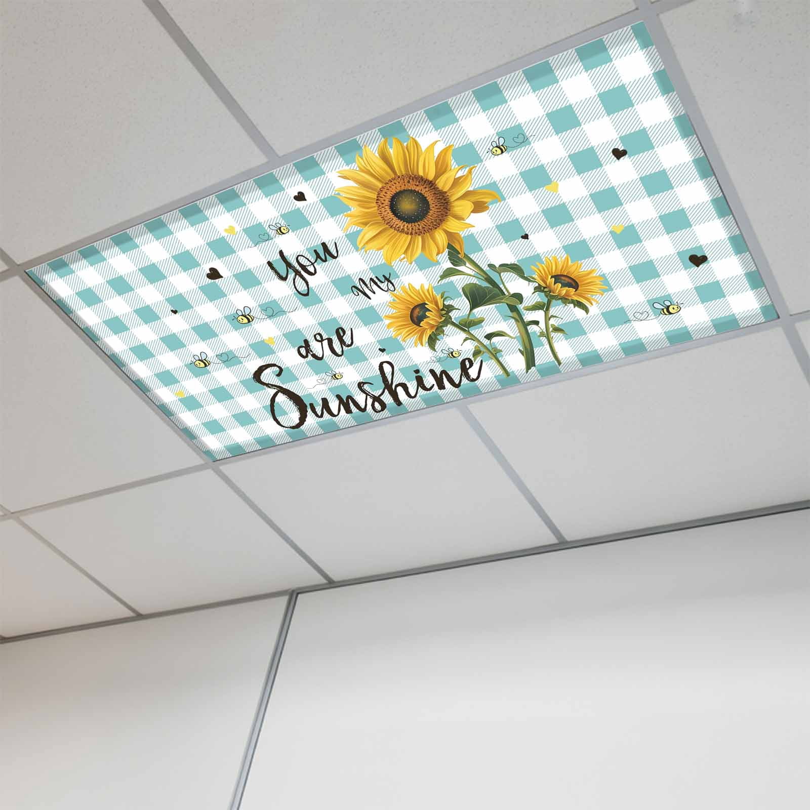 Sunflower Magnetic Fluorescent Light Covers for Ceiling Lights 2x4Ft ...