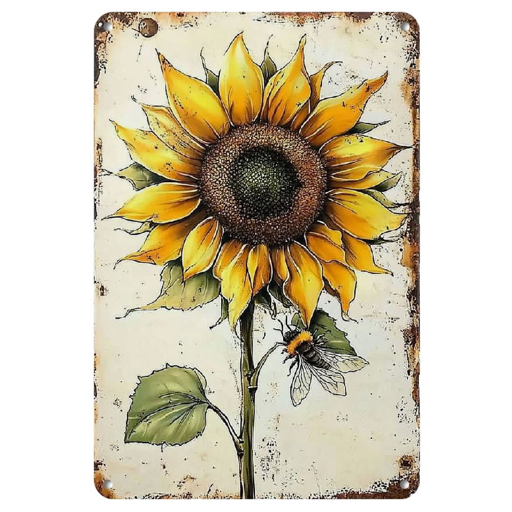 Sunflower Metal Sign: Weather Resistant, Pre-Drilled, Suitable for ...