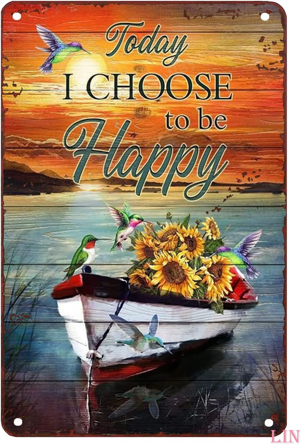 Sunflower Metal Signs Decor Humming Bird Sunset Sunflower Today I ...