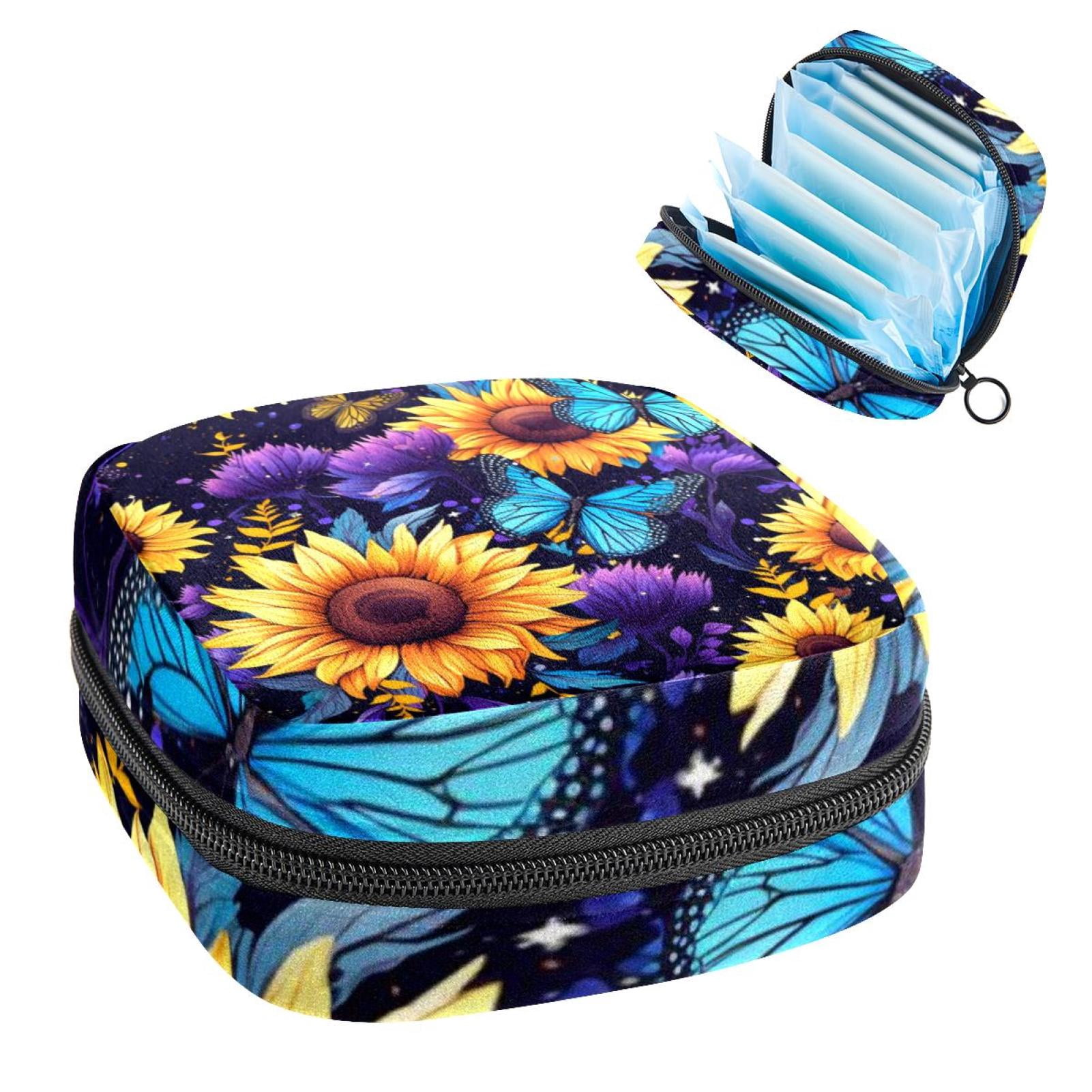 Sunflower Mini Plush Sanitary Napkin Pouch - Makeup Bag, Period Bags ...