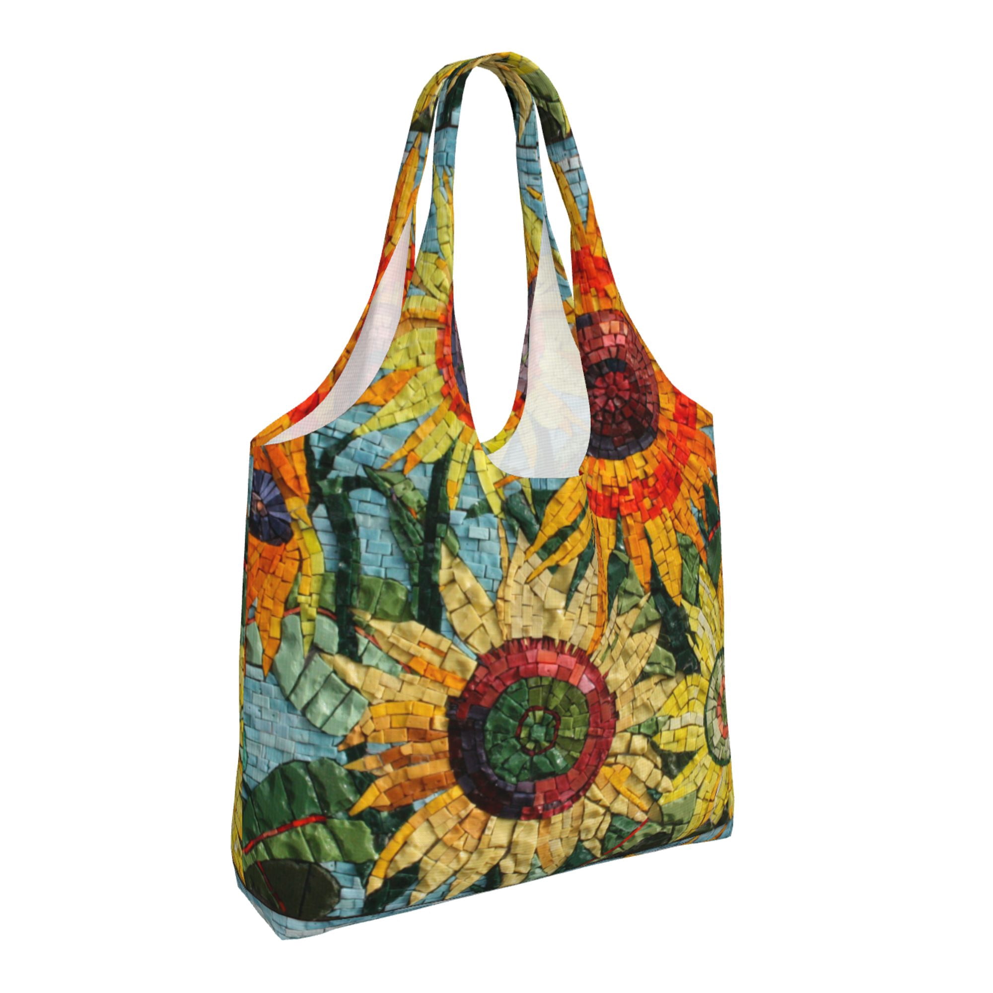 Sunflower Mosaic Art1 Canvas Tote Pocket For Women,Totes Bag With ...