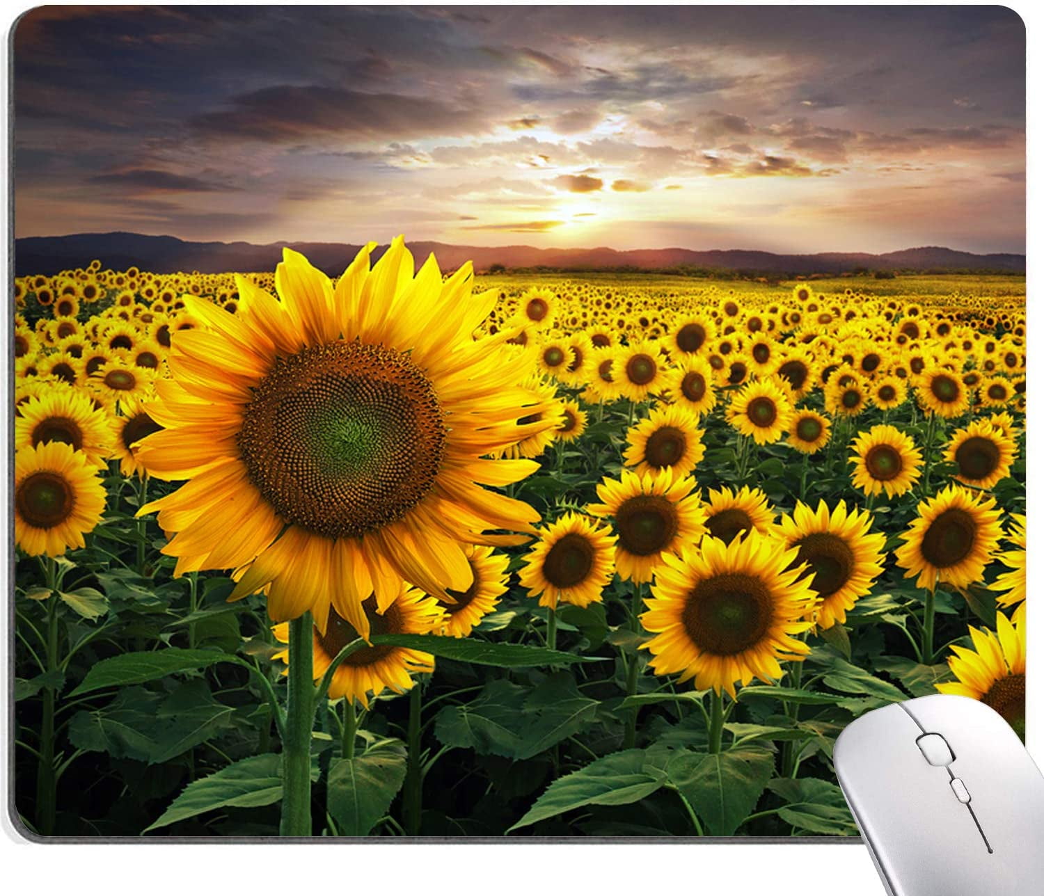 Sunflower Mouse Pad, Floral Square Mouse Pads Gift for Her, Mouse Mat ...