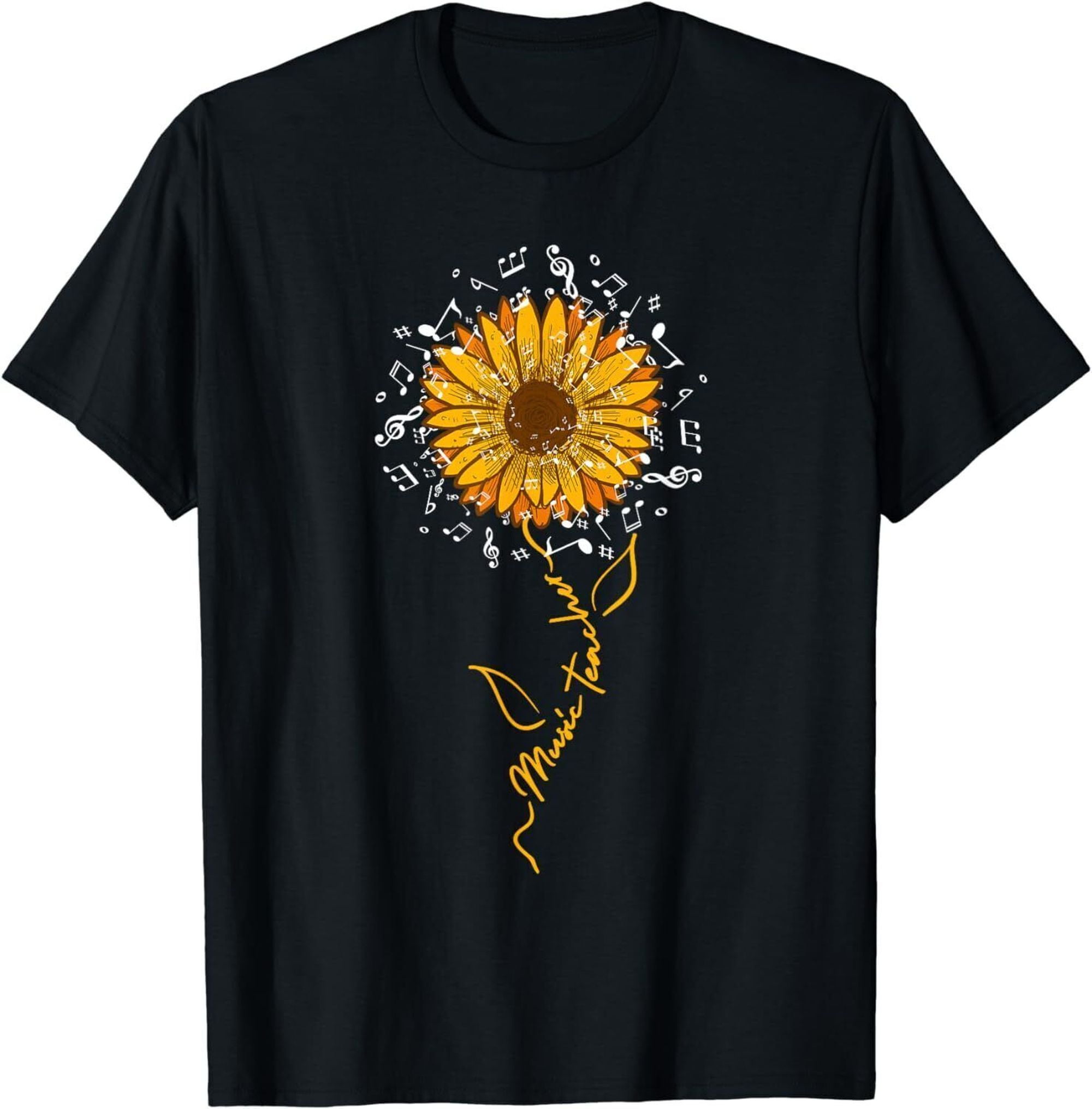 Sunflower Music Notes Tee for Music Lovers and Vocalists - Walmart.com