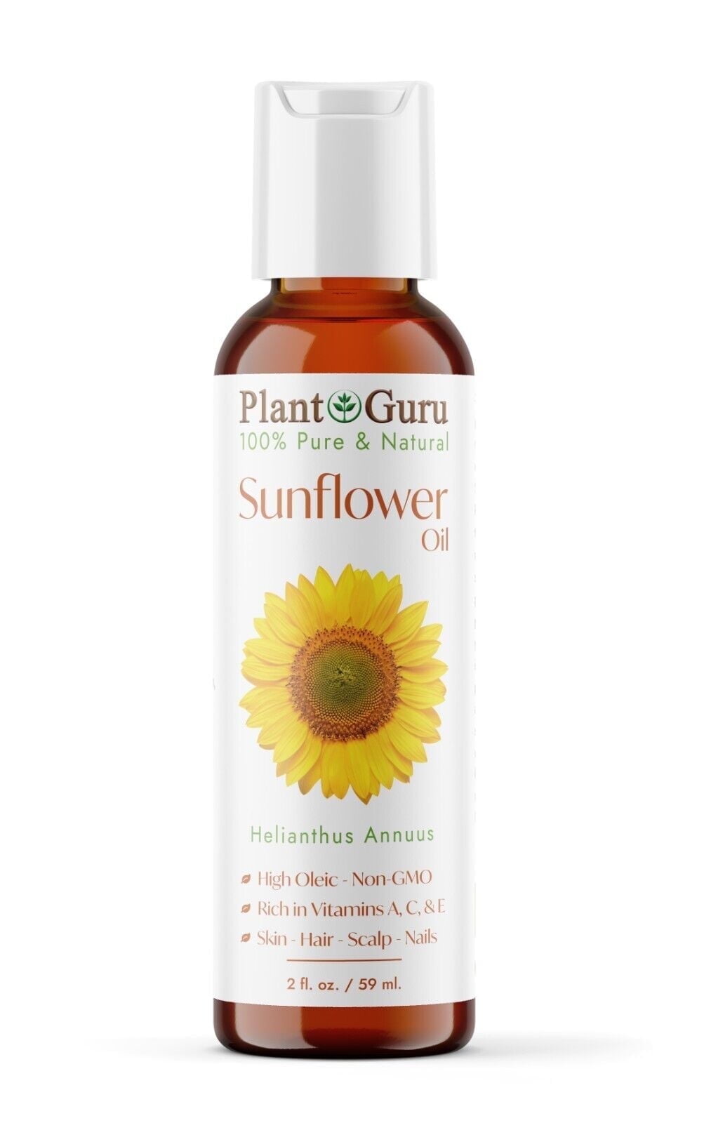 Plant Guru, Sunflower Oil, 2 oz, Cold Pressed Moisturizer - Walmart.com
