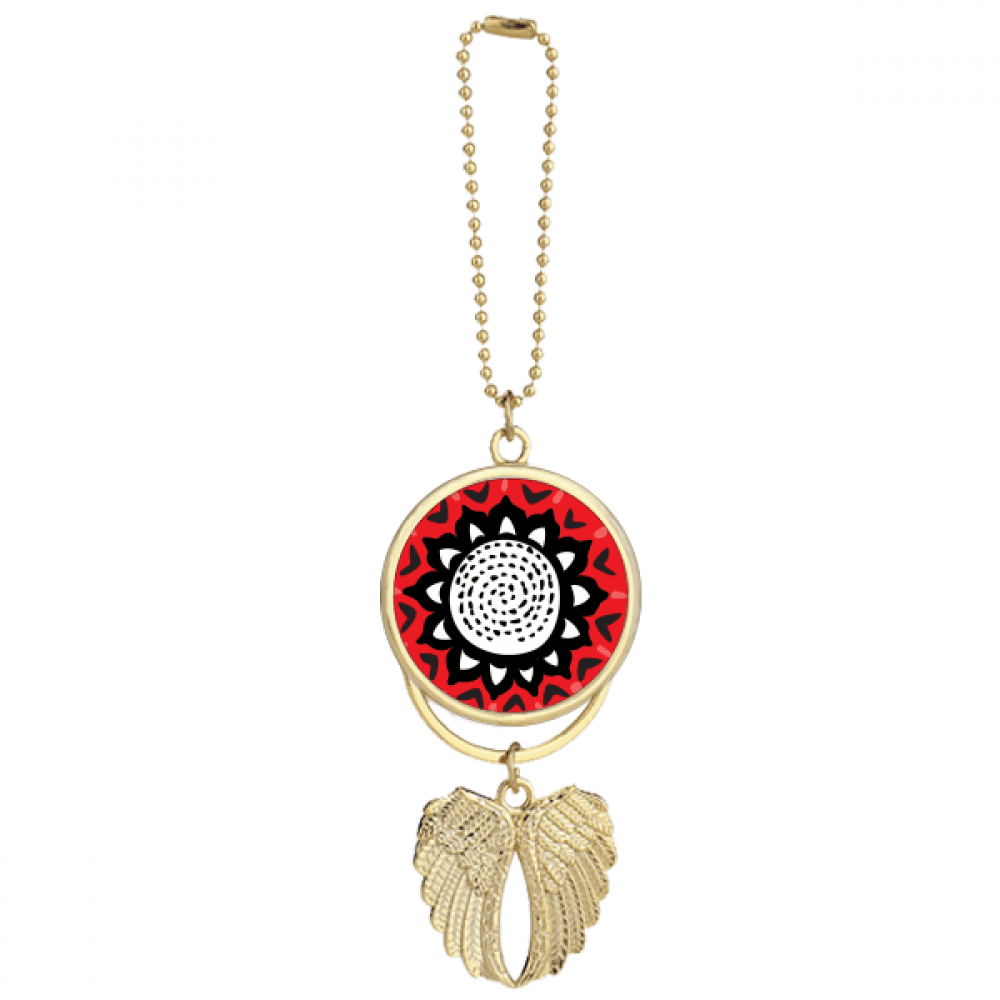 Sunflower Outline Mexico Totems Celebrate Car Keychain Angel Wing