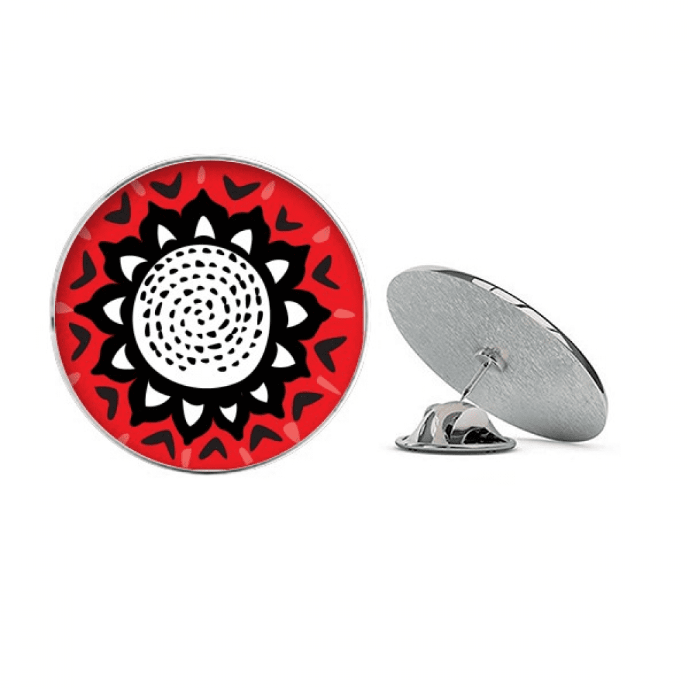 Sunflower Outline Mexico Totems Celebrate Round Metal Tack Hat Pin