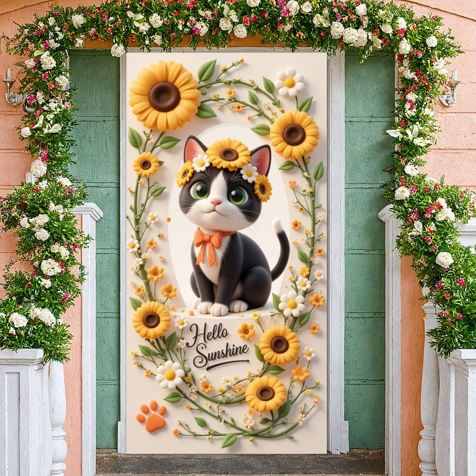 Sunflower Pattern Hello Sunshine Banner Design Sunflower Display Floral ...