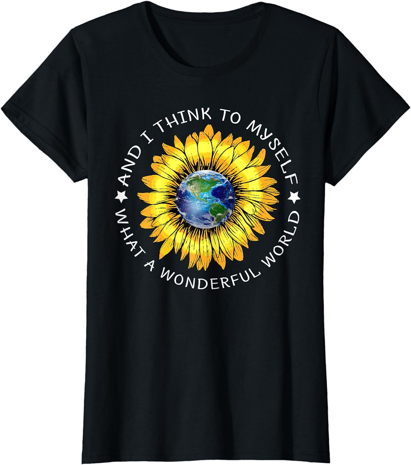 Sunflower Peace And I Think To Myself What A Wonderful World T-Shirt ...