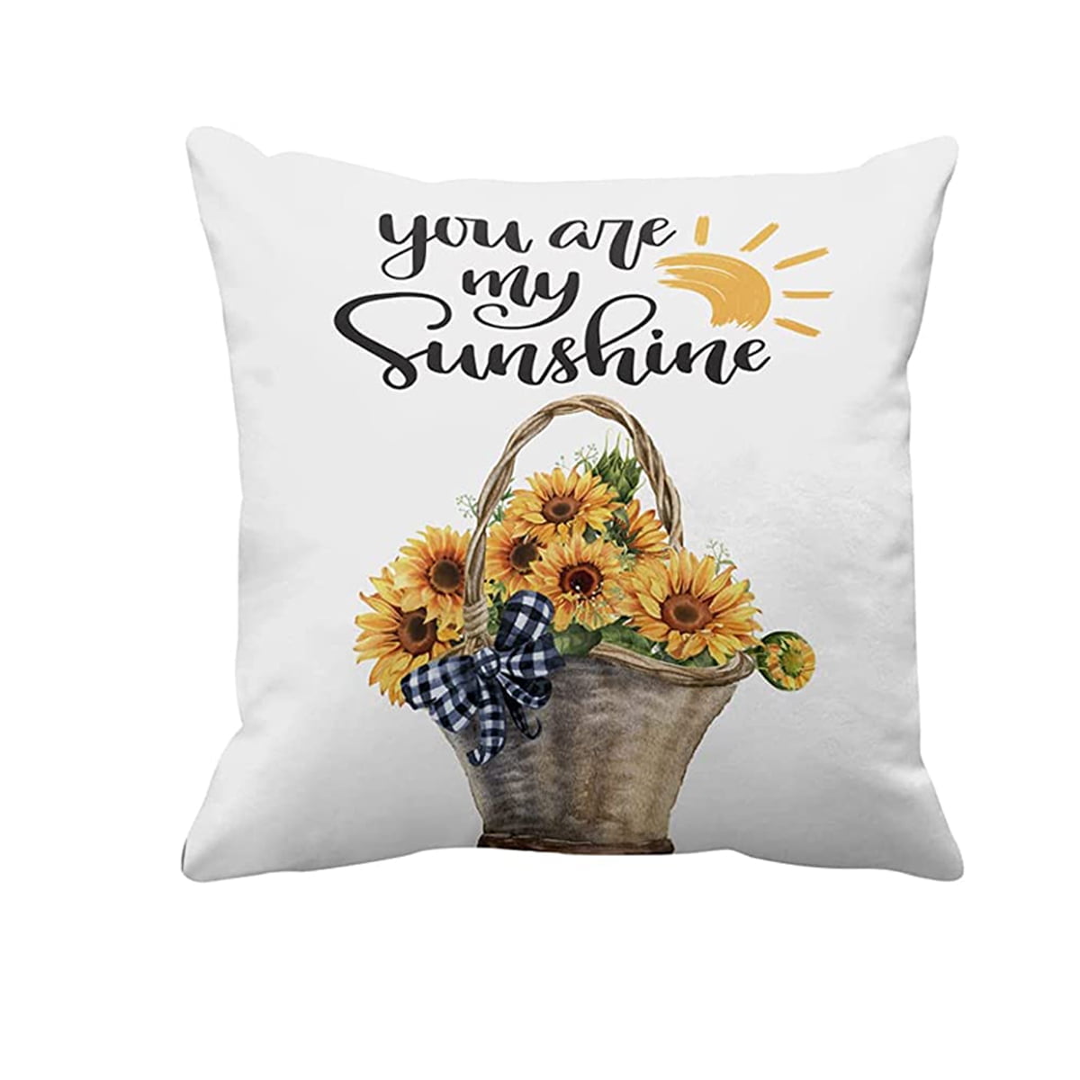 Sunflower Pillow Cover 18 x 18 Inch Spring Summer Floral Decorative ...