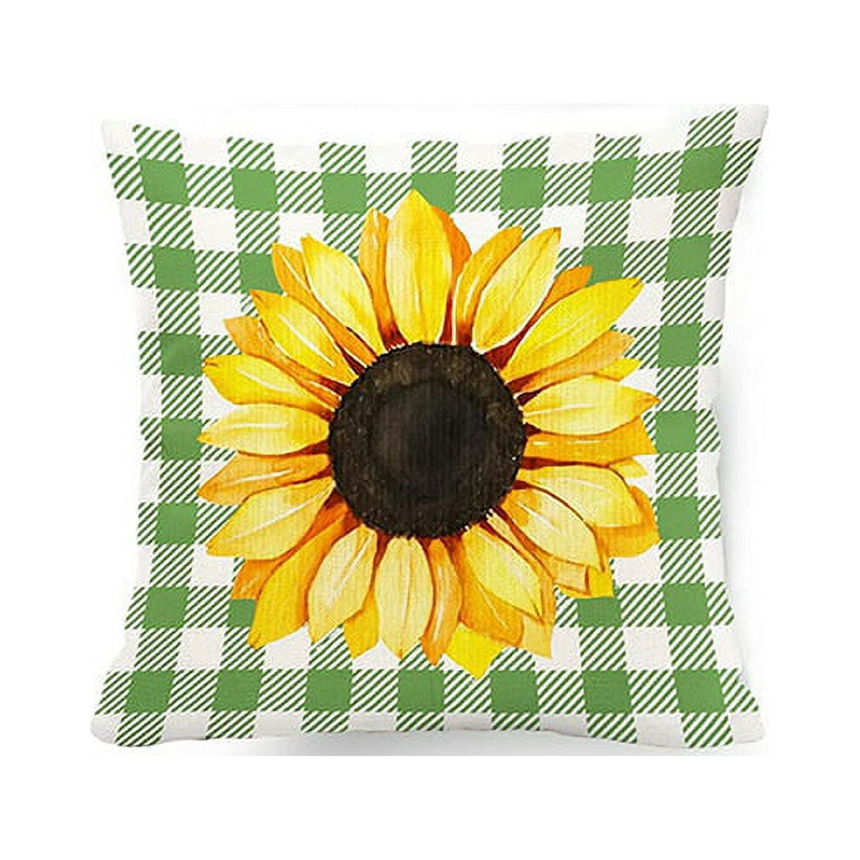 Sunflower Pillow Cover 18x18'' Decorative Throw Pillow Case Outdoor ...