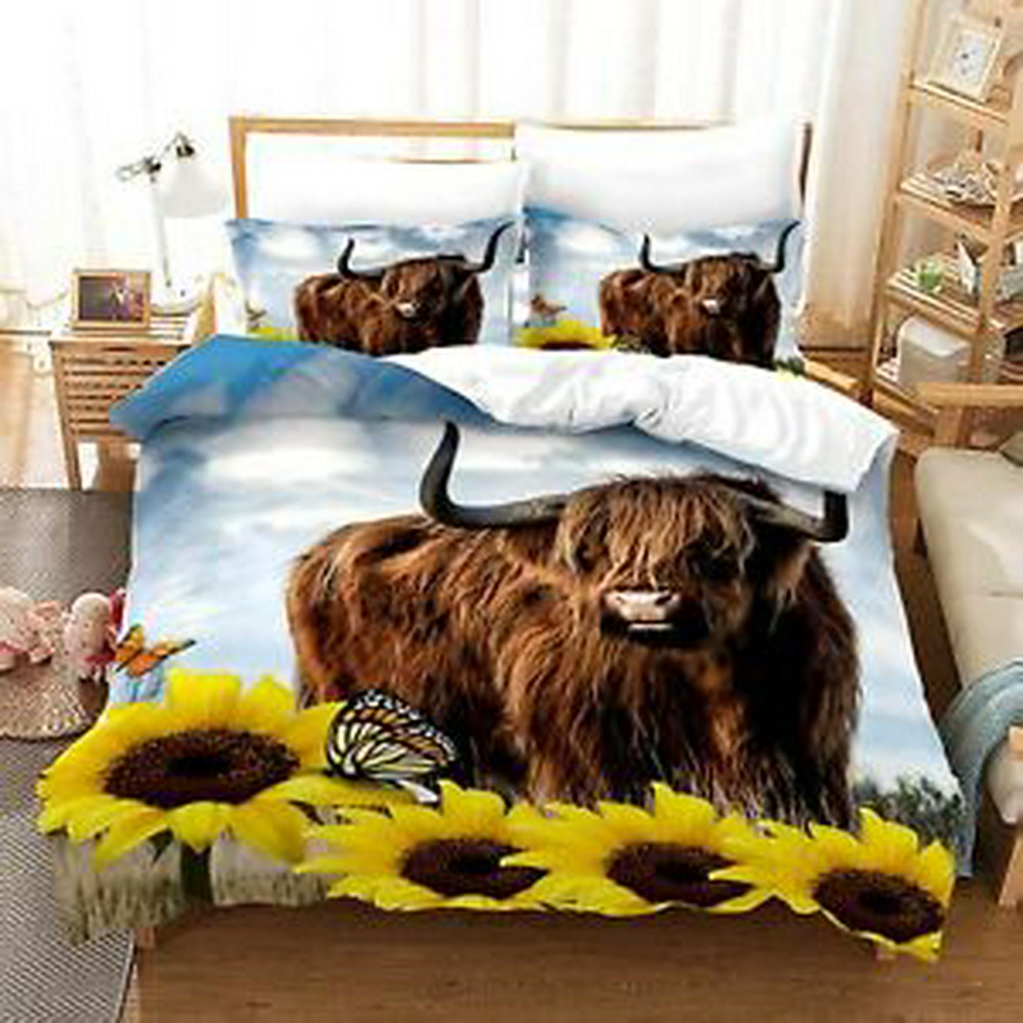 Sunflower Plateau Yak Duvet Quilt Cover Queen Bedding Set Comforter Cover - Walmart.com