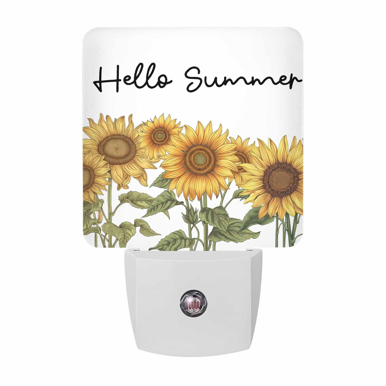 Sunflower Plug-in LED Night Lights Summer Leaves Plant Auto Dusk-to ...