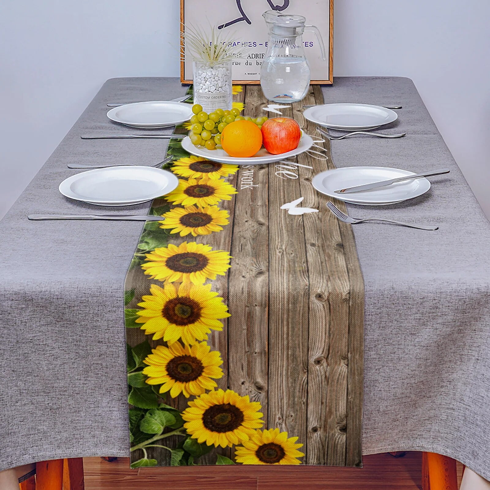 Sunflower Positive Energy Text Home Coffee Table TV Counter Luxury ...