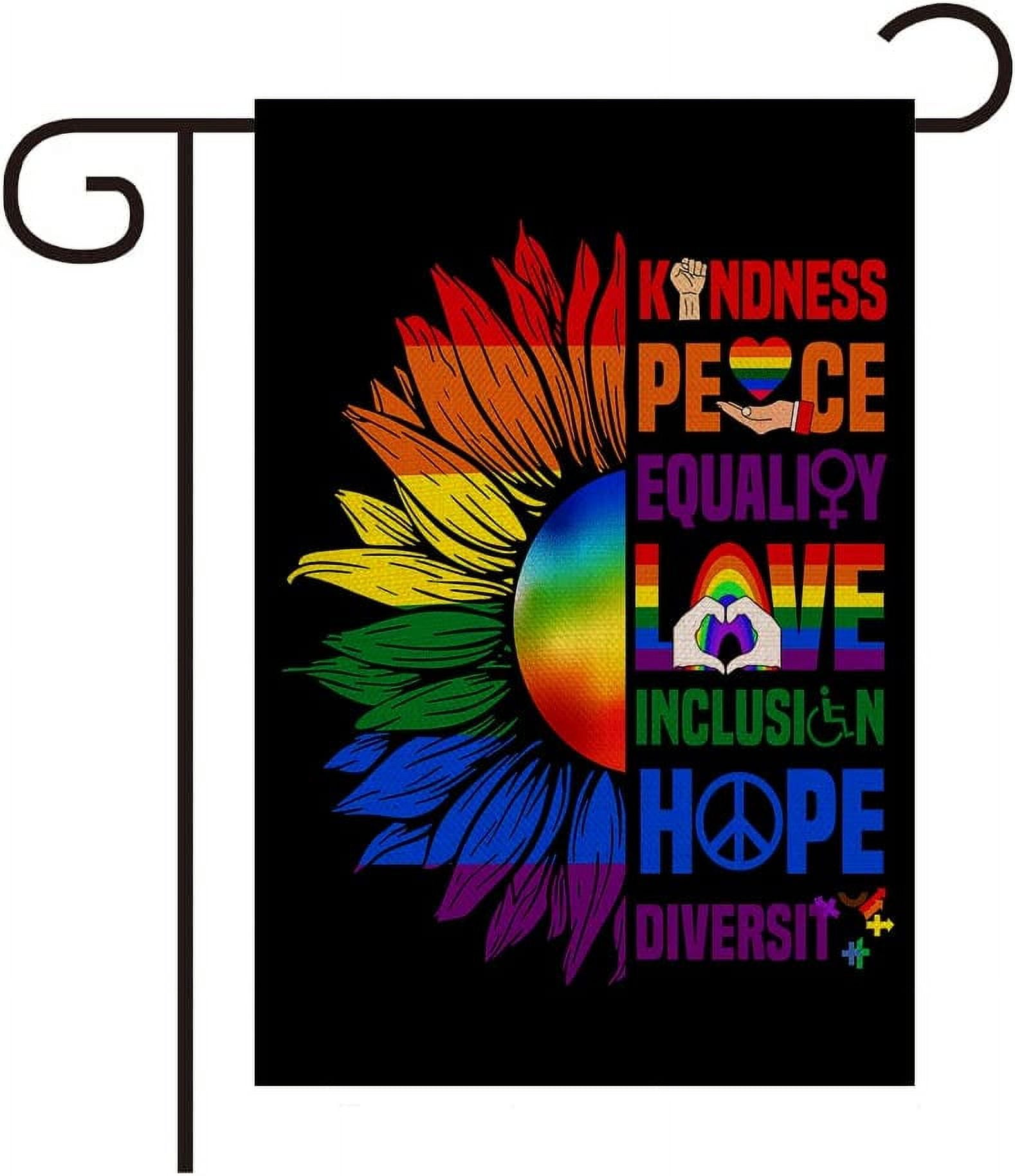 Sunflower Pride Flag Kindness Peace Equality Love Inclusion Hope ... Sunflower Pride Flag Kindness Peace Equality Love Inclusion Hope ...