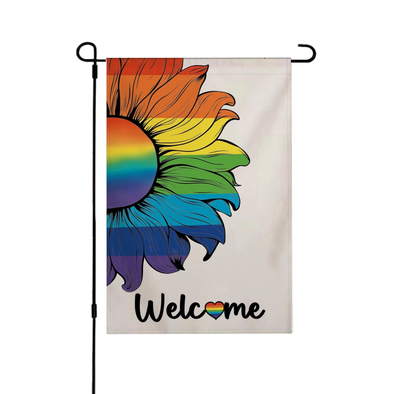 Sunflower Pride Garden Flag Outdoor Vertical Double Sided LGBTQ Welcome ...