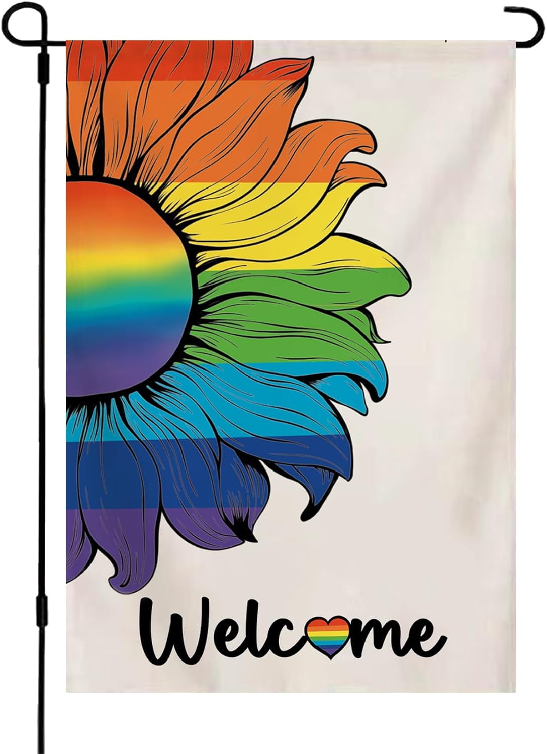 Sunflower Pride Garden Flag Outdoor Vertical Double Sided LGBTQ Welcome ...
