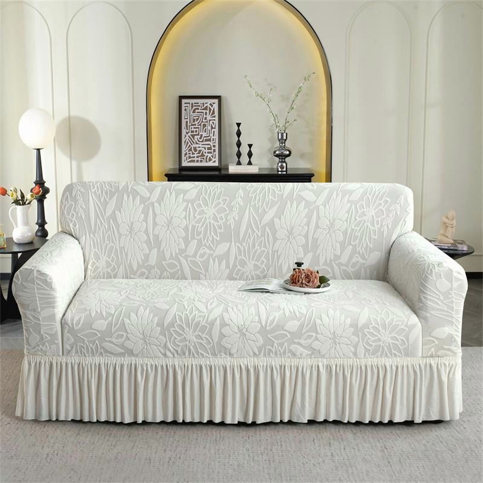 Sunflower Print Interior Design Sofa Cover, 1 Count Jacquard Elastic ...
